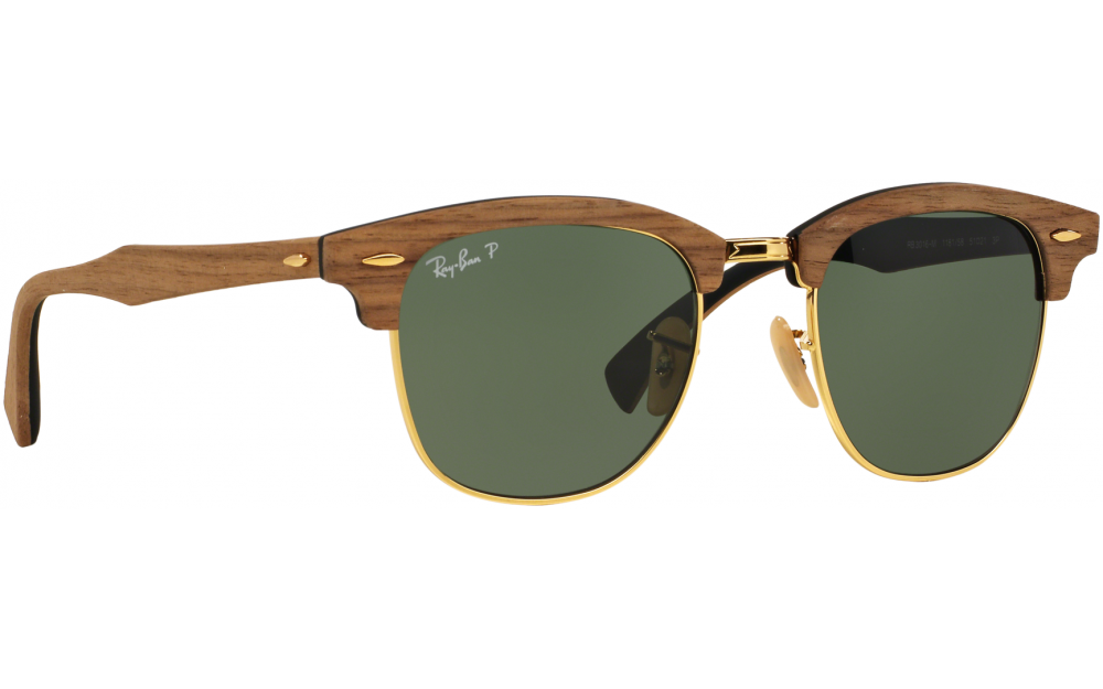 Ray-Ban Clubmaster Wood RB3016M 118158 51 Sunglasses | Shade Station