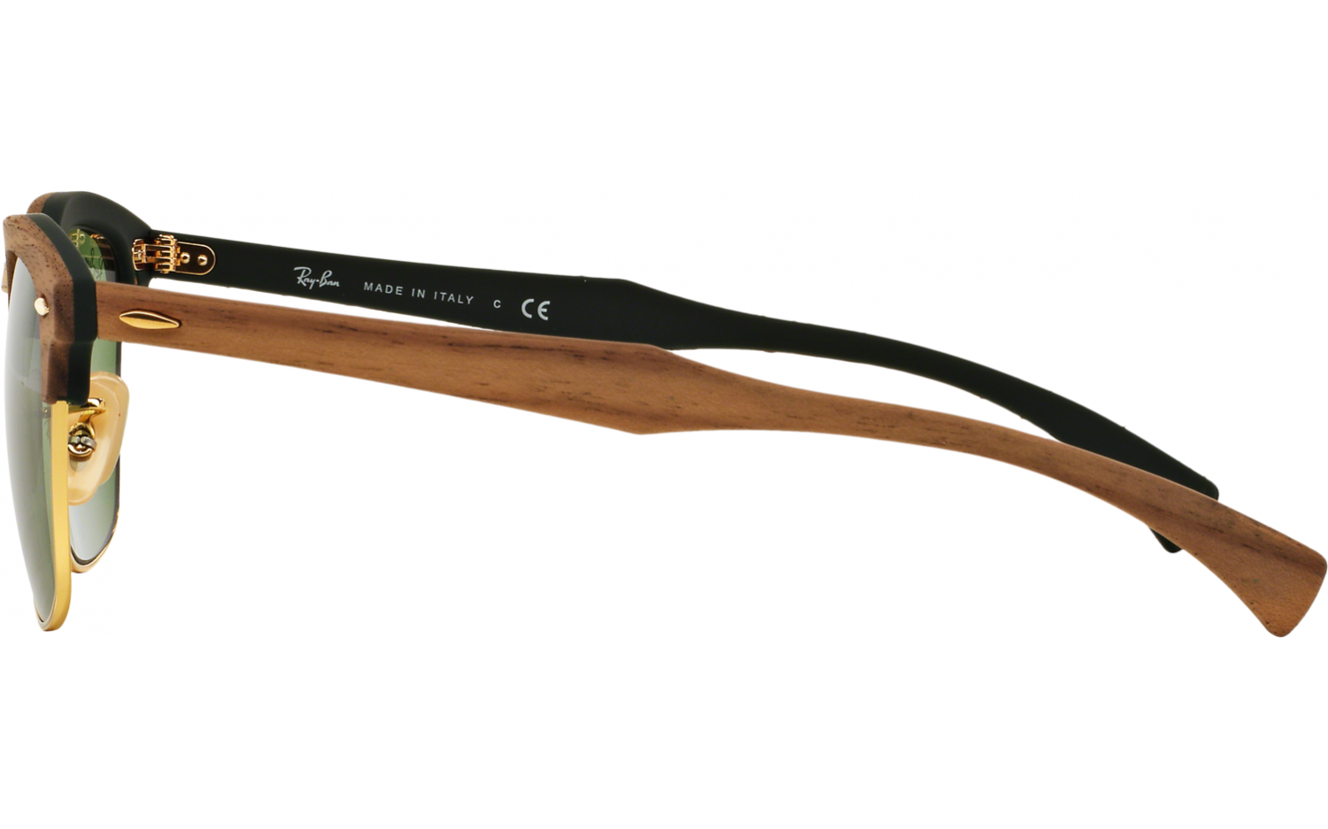 Ray-Ban Clubmaster Wood RB3016M 11824E 51 Sunglasses | Shade Station