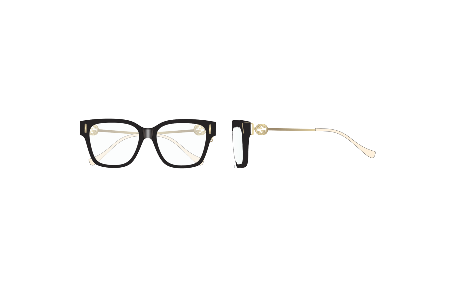 Gucci GG1204O 001 55 Prescription Glasses | Shade Station